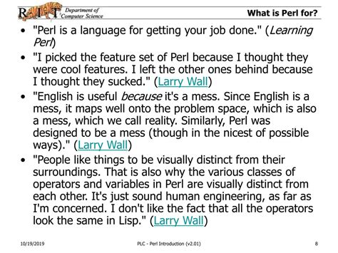 Ppt Introduction To Perl Programming Language Key Concepts And