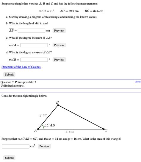 Solved Suppose A Triangle Has Vertices A B And C And Has The Chegg