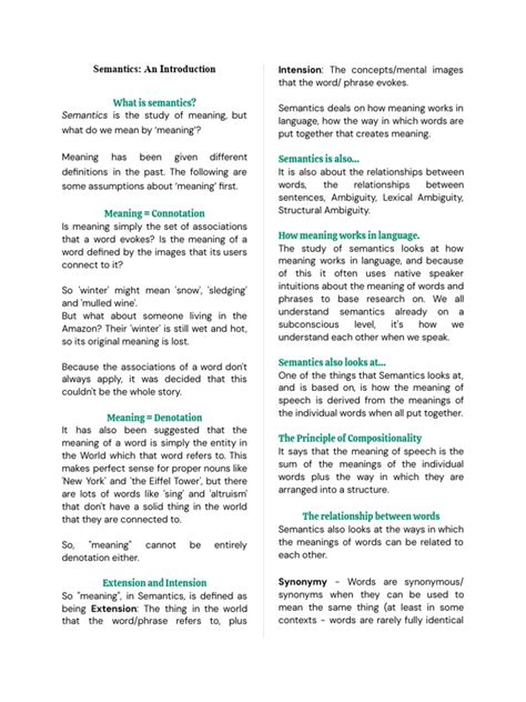 Semantics An Introduction Pdf Semantics Linguistics
