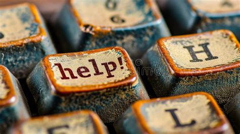 Ai Generated Image Computer Keyboard With Help Key Stock