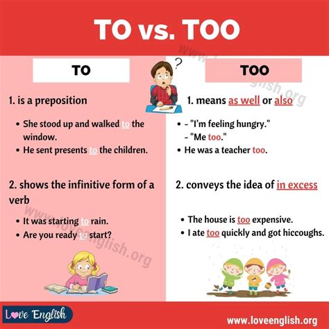 To vs. Too: How to Use Too vs To Correctly - Love English