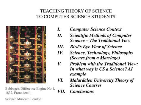 Ppt Computing Curricula Teaching Theory Of Science To Computer