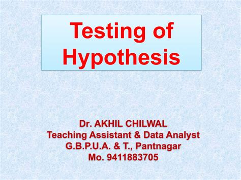 Testing Of Hypothesis Pptx Data Analysis Ppt