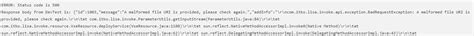 500 Malformed Uri Error When Trying To Deploy A Mar File From The