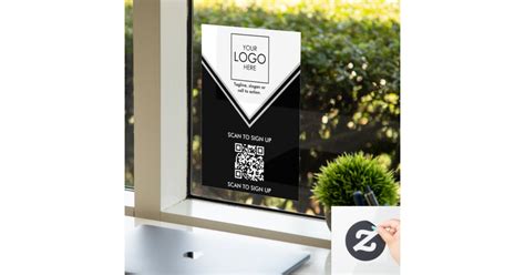 Qr Code Window Decal Upload Your Logo Window Cling Zazzle