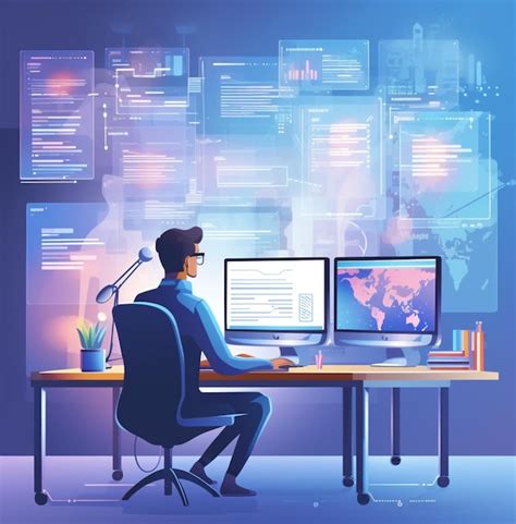 premium photo 2d people working on a project and programming concepts
