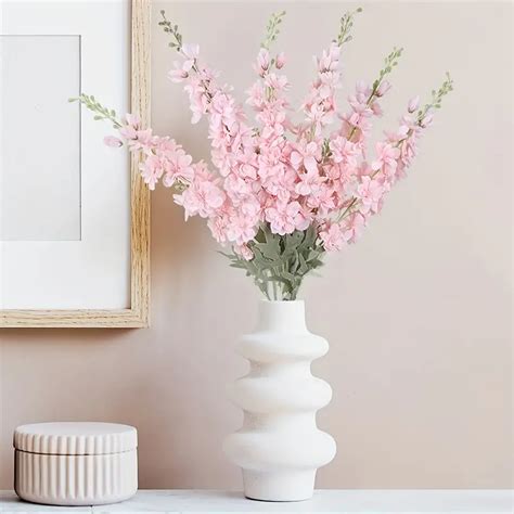 8 Шт Рожевих Штучних Квітів Дельфініум And Ларкспер З Шовку Довгі Стебла Ідеально Для