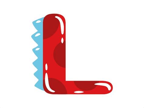 공룡 알파벳 문자 L 그림 프리미엄 벡터