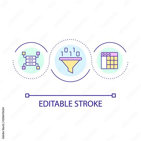 Regular Data Filtration Loop Concept Icon Dataset Analytics