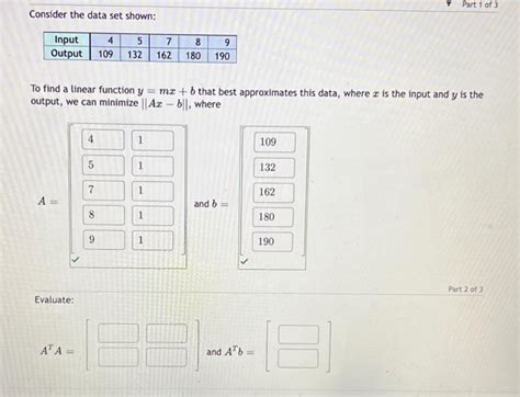 Solved Consider The Data Set Shown To Find A Linear Chegg