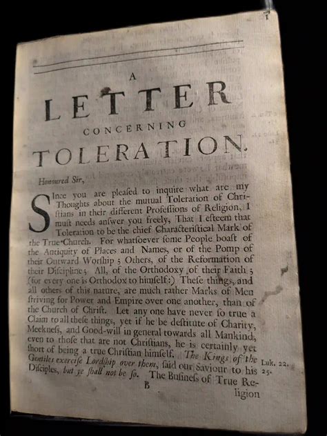 John Locke A Letter Concerning Toleration