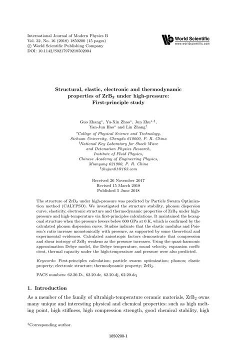Structural Elastic Electronic And Thermodynamic Properties Of Zrb2