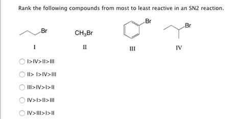 Solved Rank the following compounds from most to least | Chegg.com