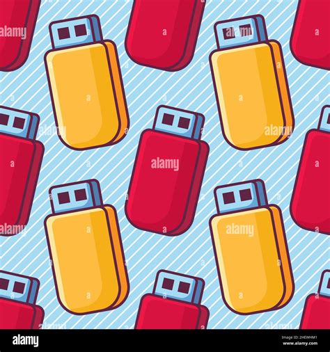 Usb Flash Drive Seamless Pattern Vector Illustration Stock Vector Image Art Alamy