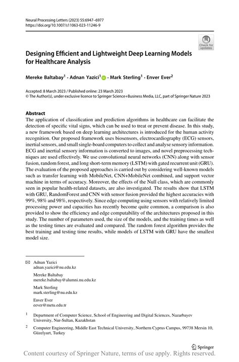 designing efficient and lightweight deep learning models for healthcare