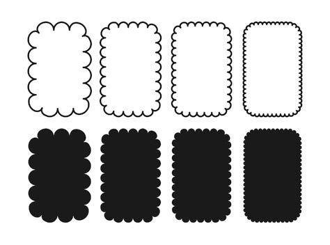 Premium Vector Hand Drawn Rectangular Frames With Wavy Edges Set