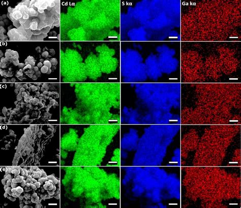 Edx Elemental Mapping 20 Kev Of Cd Lα Ga Lα And S Kα For Ga X Cd 1