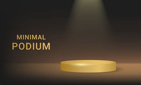 전시 발표를 위한 황금 반짝이를 가진 호화스러운 금 연단 또는 주춧대 단계 0명에 대한 스톡 벡터 아트 및 기타 이미지 0명 3차원 형태 개념 Istock