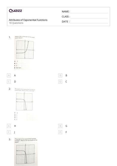 50 Derivatives Of Exponential Functions Worksheets For 9th Class On Quizizz Free And Printable