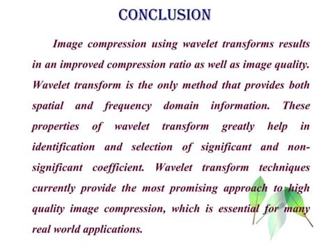 Wavelet Transform In Image Compression Ppt Science