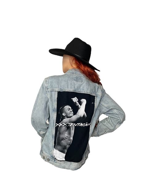 Xxx Tentacion X Rob Zombie Light Wash Denim Jacket Womens Size Lg