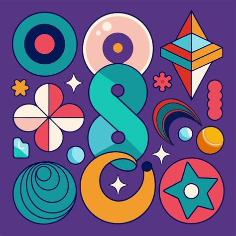 A Colorful Abstract Design Featuring Geometric Shapes And Patterns On A