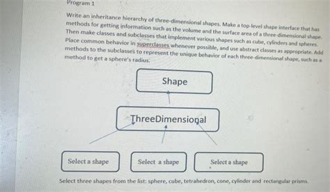 Solved Program 1 Write An Inheritance Hierarchy Of