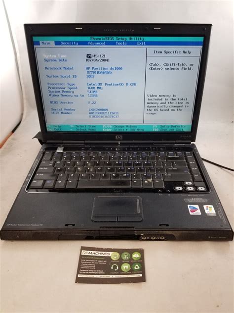 Hp Pavilion Dv1000 Special Edition 14 1 Laptop Pentium M 1 6ghz 512mb 80gb Read Ebay