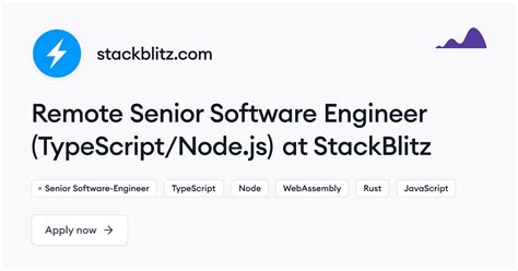 Stackblitz Hiring Senior Software Engineer Typescriptnodejs • Remote Work From Home