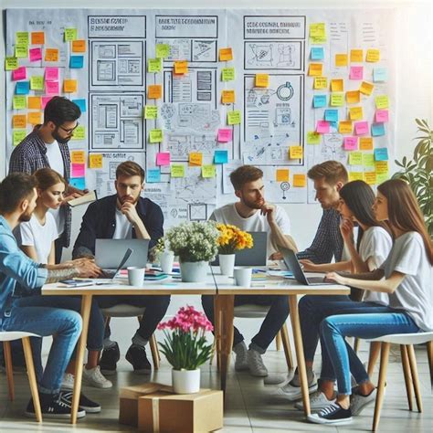 Software Development Team Collaborating Premium Ai Generated Image