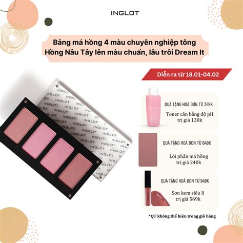 Bảng Má Hồng 4 Màu Chuyên Nghiệp Tông Hồng Nâu Tây Lên Màu Chuẩn Lâu