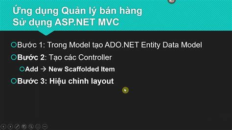 Hướng dẫn ứng dụng web Quản lý bán hàng ASP NET MVC Phần YouTube