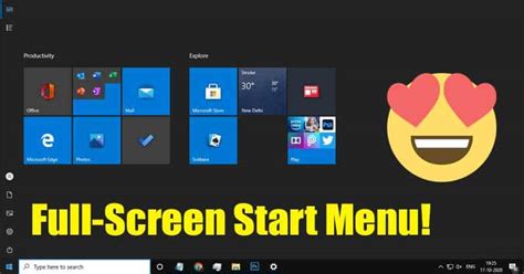 How To Enable Or Disable Windows S Full Screen Start Menu
