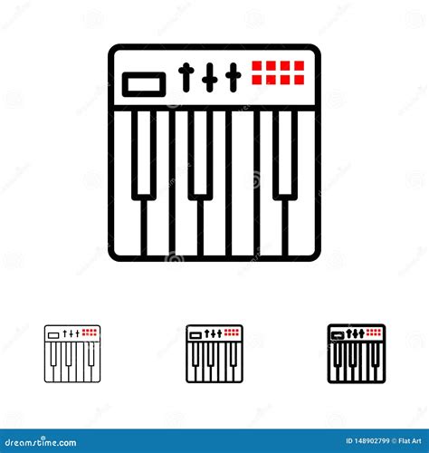 controller hardware keyboard midi music bold and thin black line