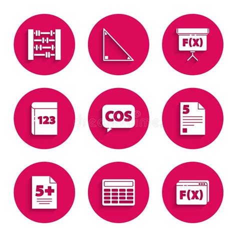 Set Mathematics Function Cosine Calculator Function Mathematical Symbol Test Exam Sheet Book