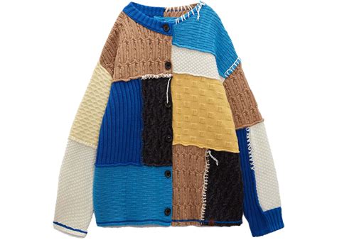 Ader Error X Zara Oversized Patchwork Knit Cardigan Multicolored Mens