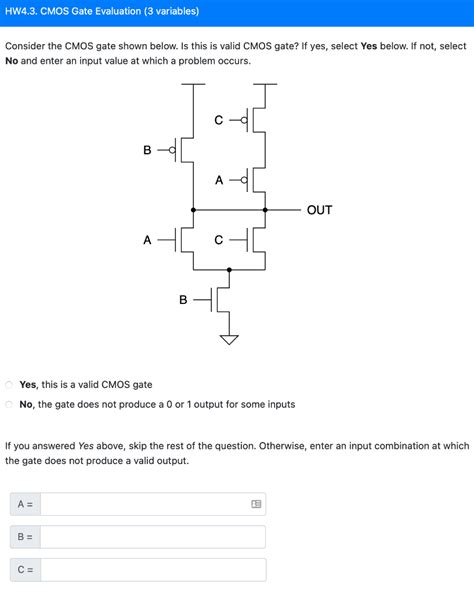 Solved HW CMOS Gate Evaluation Variables Consider Chegg Com