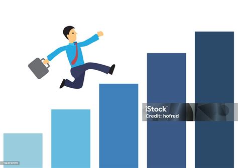 그래프의 증가 성장의 상단에 점프 사업가 성장과 성공의 개념 개념에 대한 스톡 벡터 아트 및 기타 이미지 개념 개념과 주제 개발 Istock