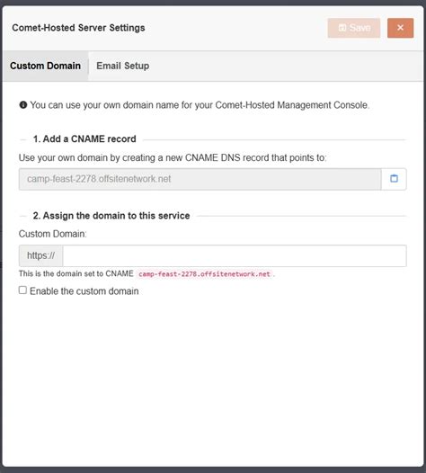 Comet Hosted Management Console Configuration Comet Documentation