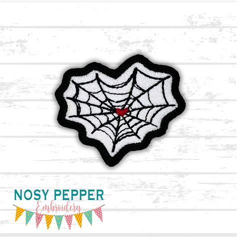 Heart Web Patch Machine Embroidery Design 2 Sizes Included Digital D Nosy Pepper Patterns