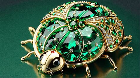 Radiant Emerald Robotic Ladybug Stock Illustration Illustration Of Brooch Collectible 323608213