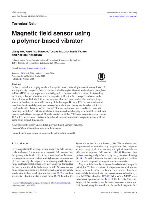 Magnetic Field Sensor Using A Polymer Based Vibrator Request PDF