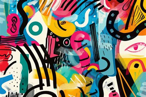 Abstract Art With Vibrant Colors And Geometric Shapes Stock Illustration Illustration Of