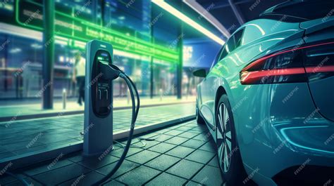 Premium Ai Image 3d Visualization Of Electric Car Charging