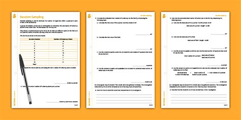 Random Sampling Worksheet KS Biology Beyond Science