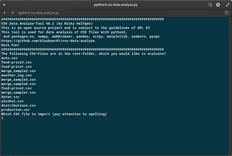Csv Data Analyze Python Tool