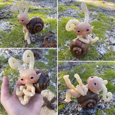 Snail The Miniscule Mollusc 3d Printed Ball Jointed Doll Etsy