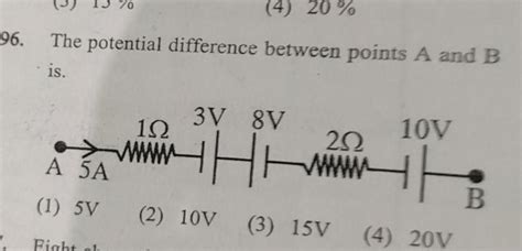 96 The Potential Difference Between Points A And B Is1 5 V2 10 V
