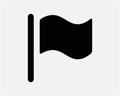 Flag On Pole Icon Wave Waving Banner Emblem Location Position Geography Success Flutter Tavel