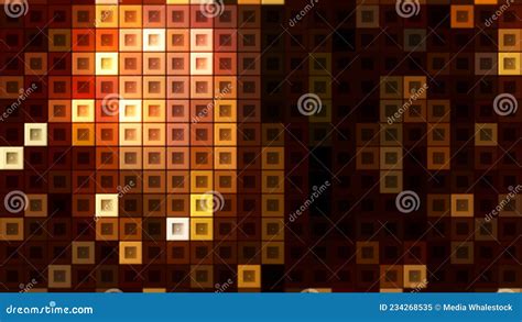 Retro Tetris With Glowing Squares Motion Background With Neon Squares Moving In Electronic